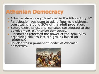 Athenian Democracy Was To Open