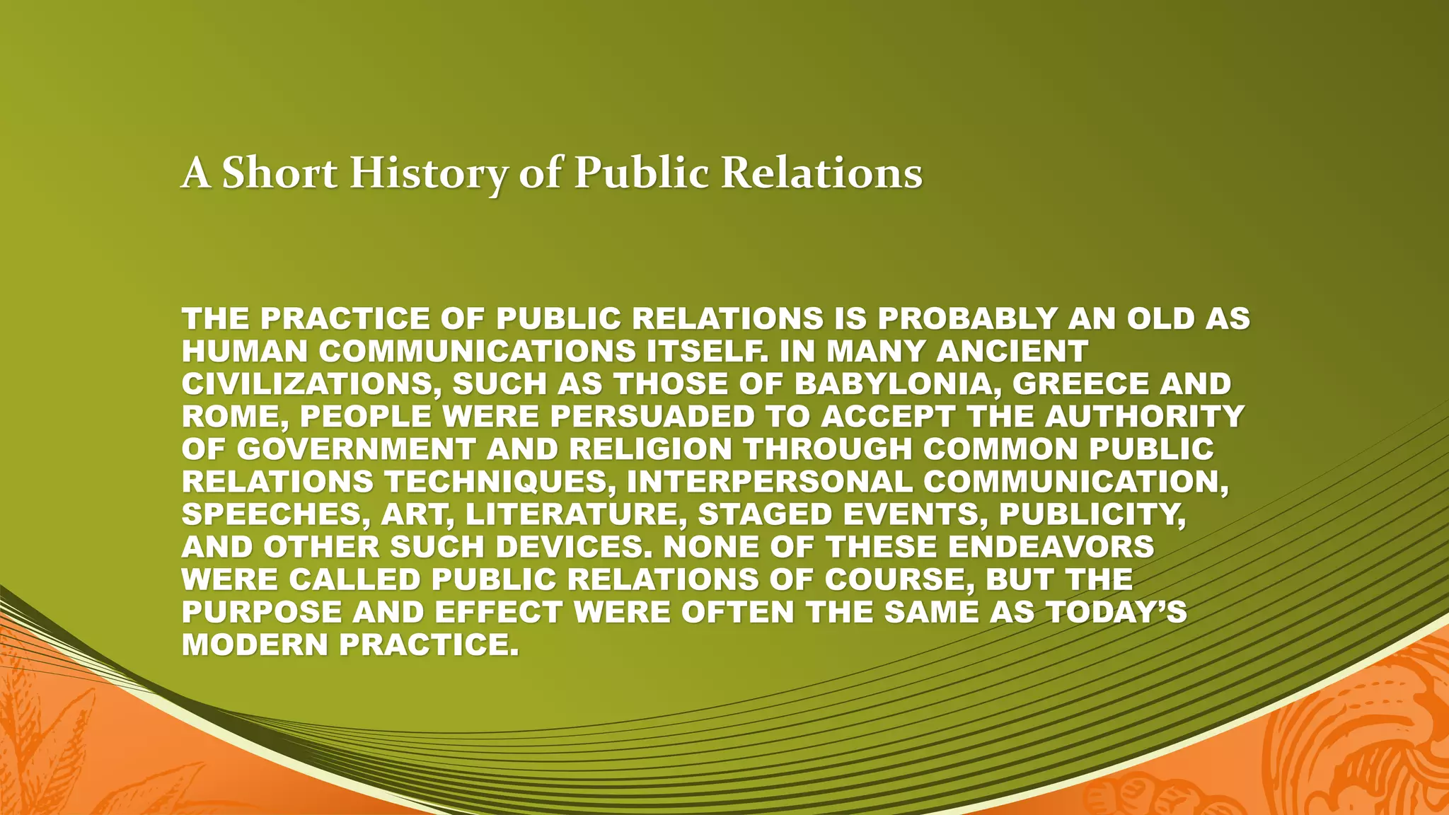 Ancient beginnings (Public Relations) | PPT