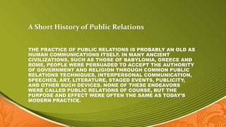 Ancient beginnings (Public Relations) | PPTX