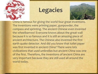 Ancient china | PPTX | Food & Drink