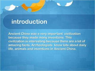 Ancient china final | PPTX | Pets