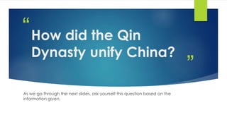 Ancient china qin and han dynasties | PPTX