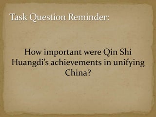 Ancient china year 7 term 2 2016 | PPTX