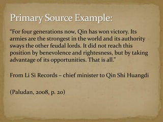 Ancient china year 7 term 2 2016 | PPTX