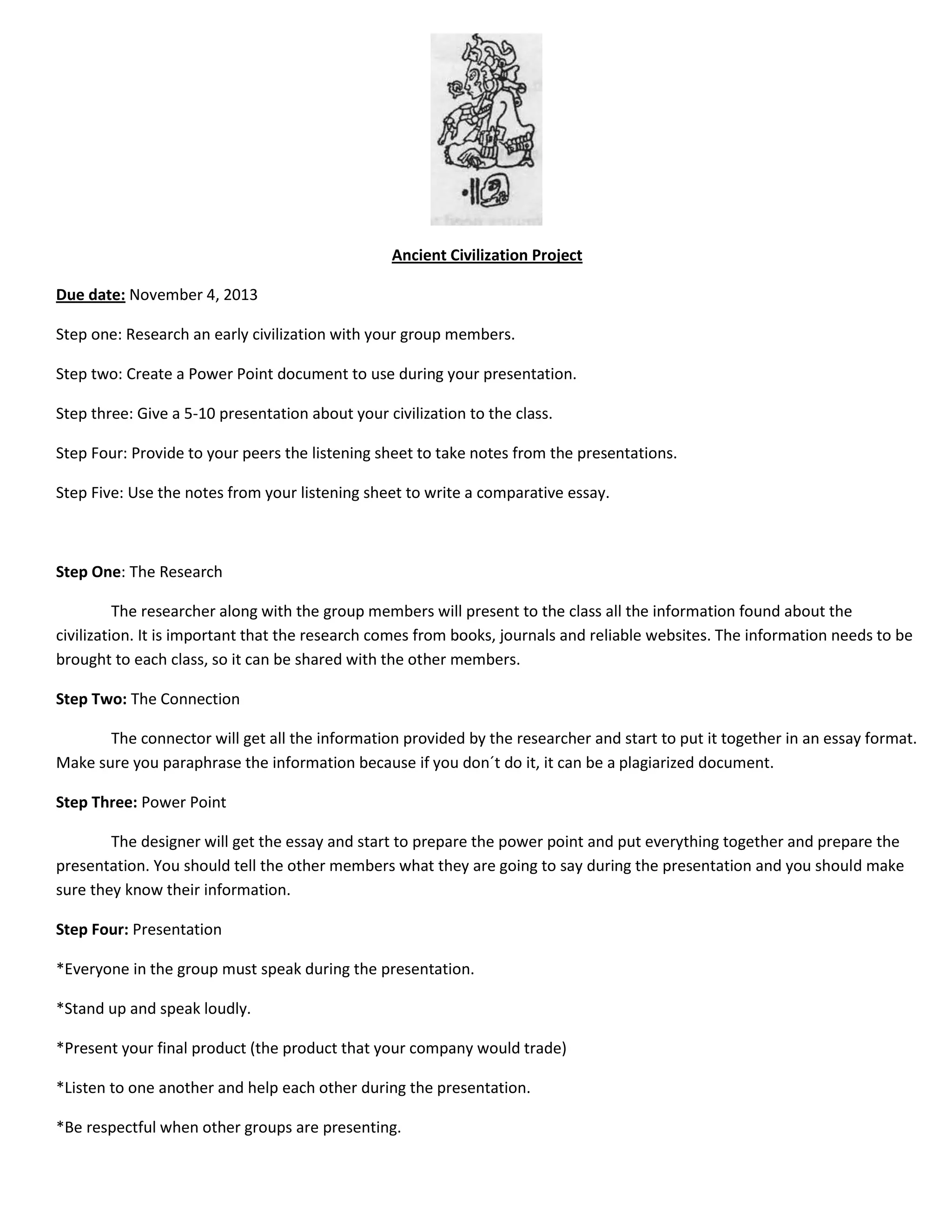 Ancient civilization project | DOCX