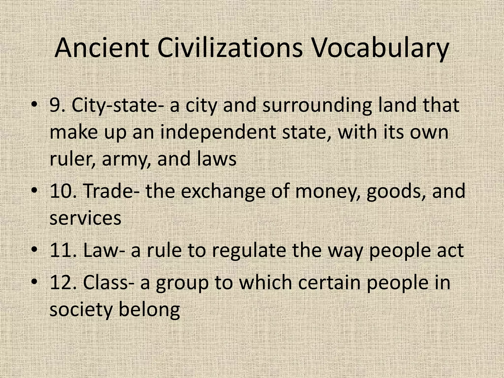 Ancient civilizations vocabulary | PPTX