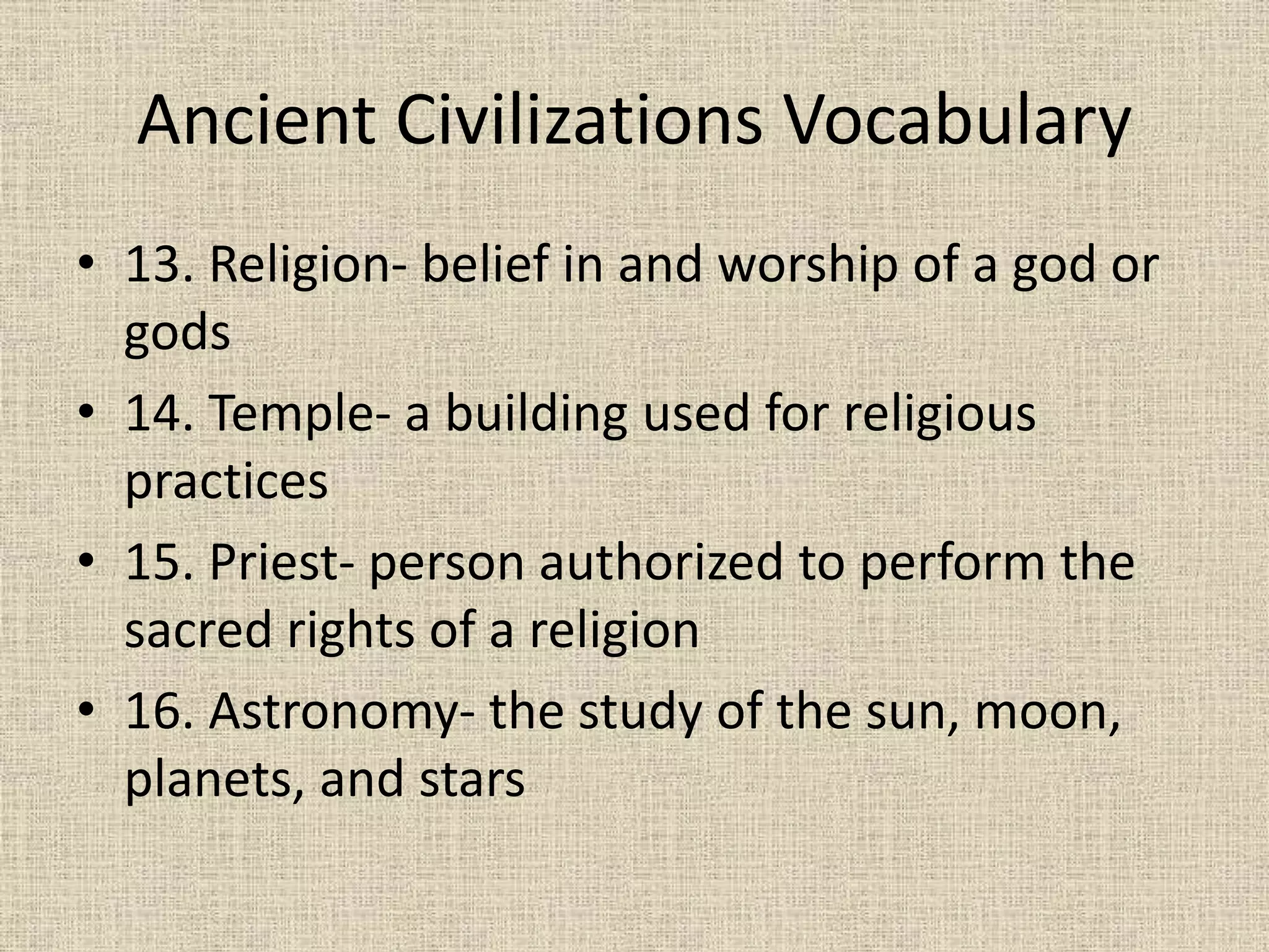 Ancient civilizations vocabulary | PPTX