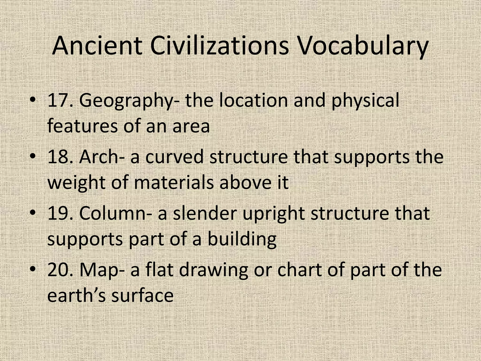 Ancient civilizations vocabulary | PPTX