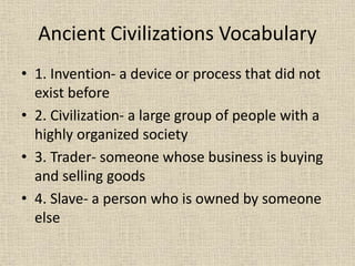 Ancient civilizations vocabulary | PPTX