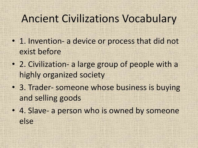 Ancient civilizations vocabulary | PPTX