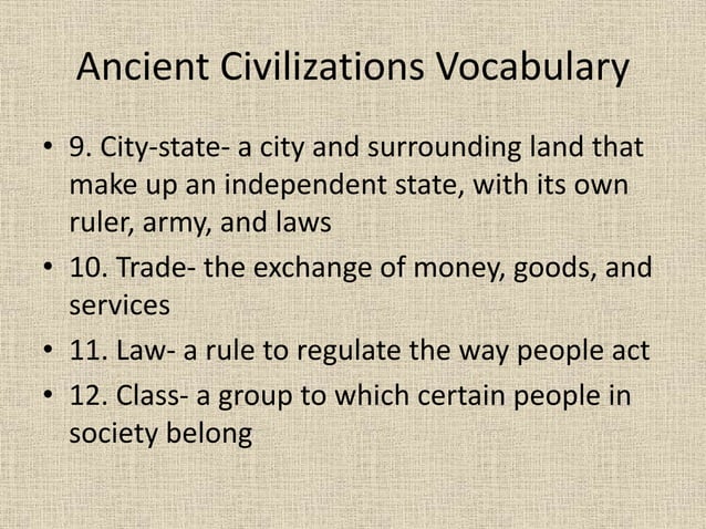 Ancient civilizations vocabulary | PPTX
