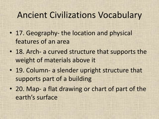 Ancient civilizations vocabulary | PPTX