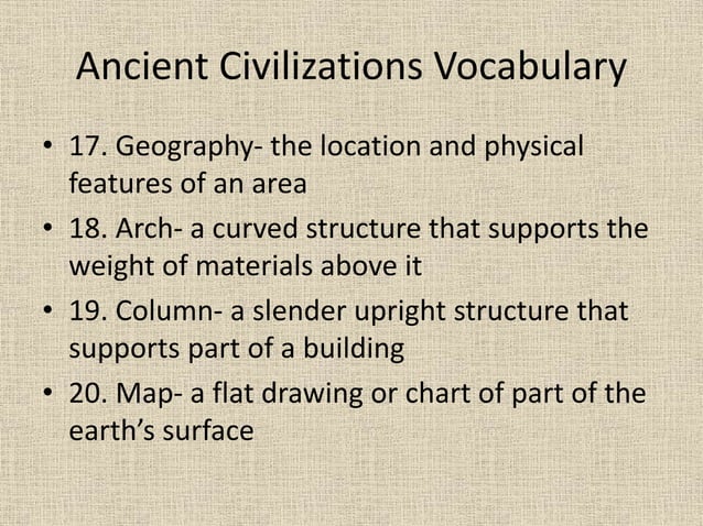 Ancient civilizations vocabulary | PPTX