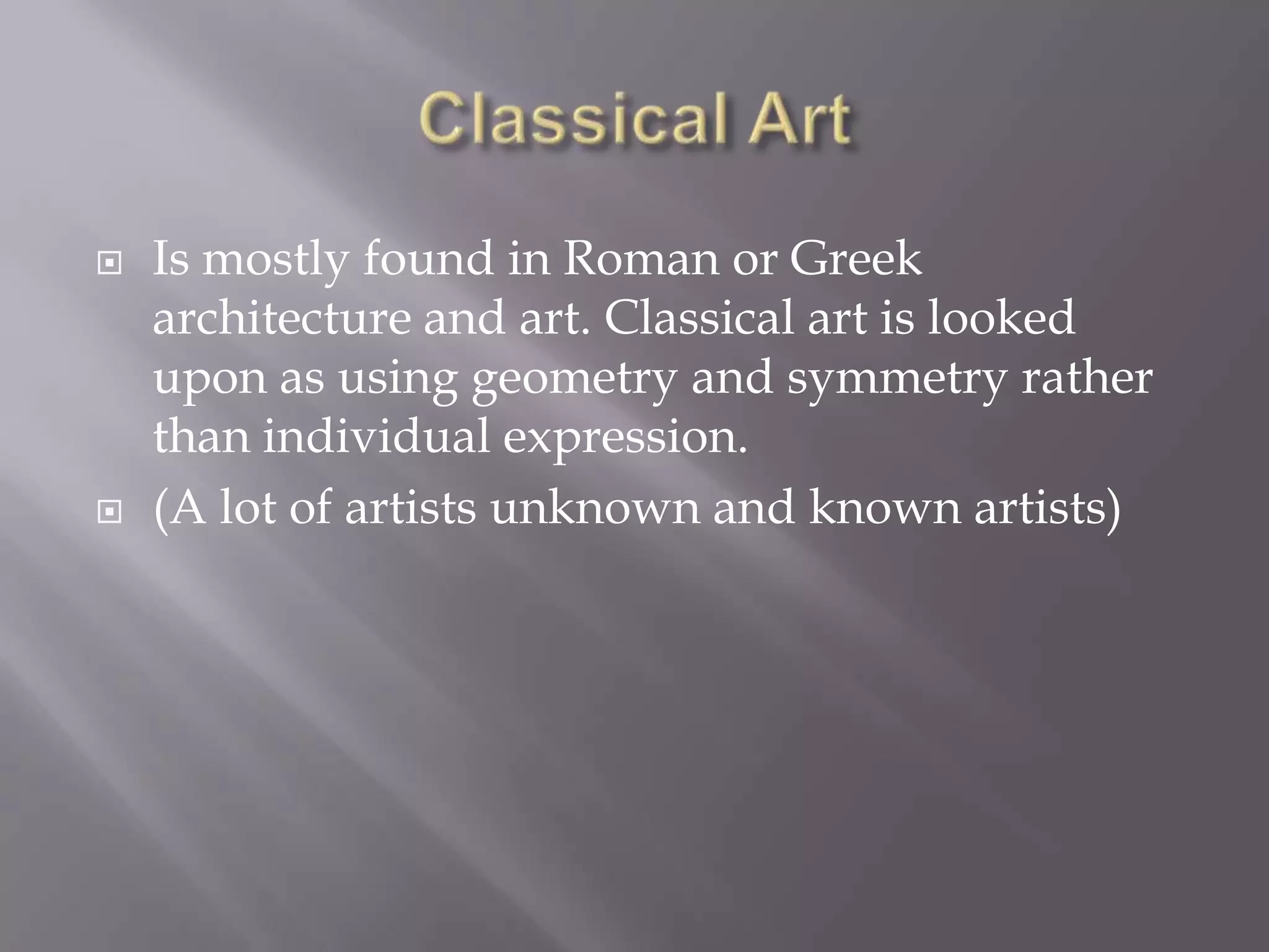 Ancient & Classical Art | PPTX