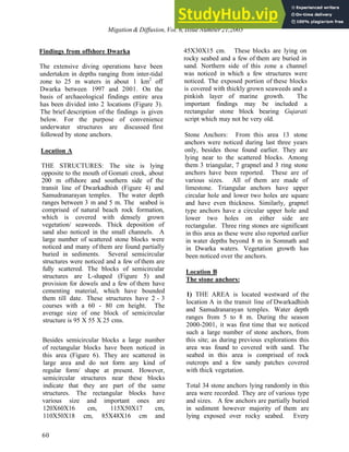 Ancient Dwarka Study based on recent underwater archaeological ...