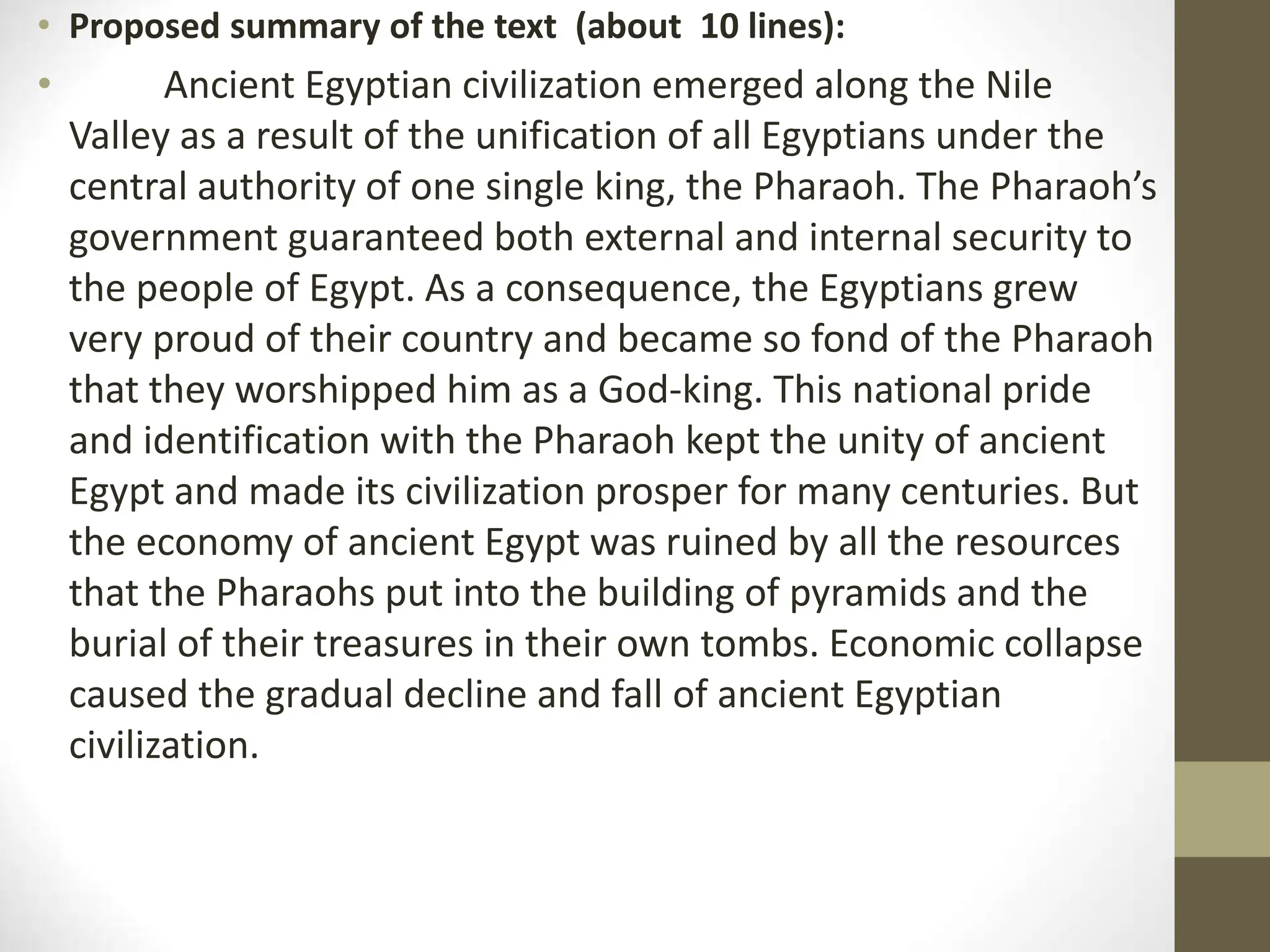 Ancient Egyptian. ppt life styles ,achievements and decline | PPT