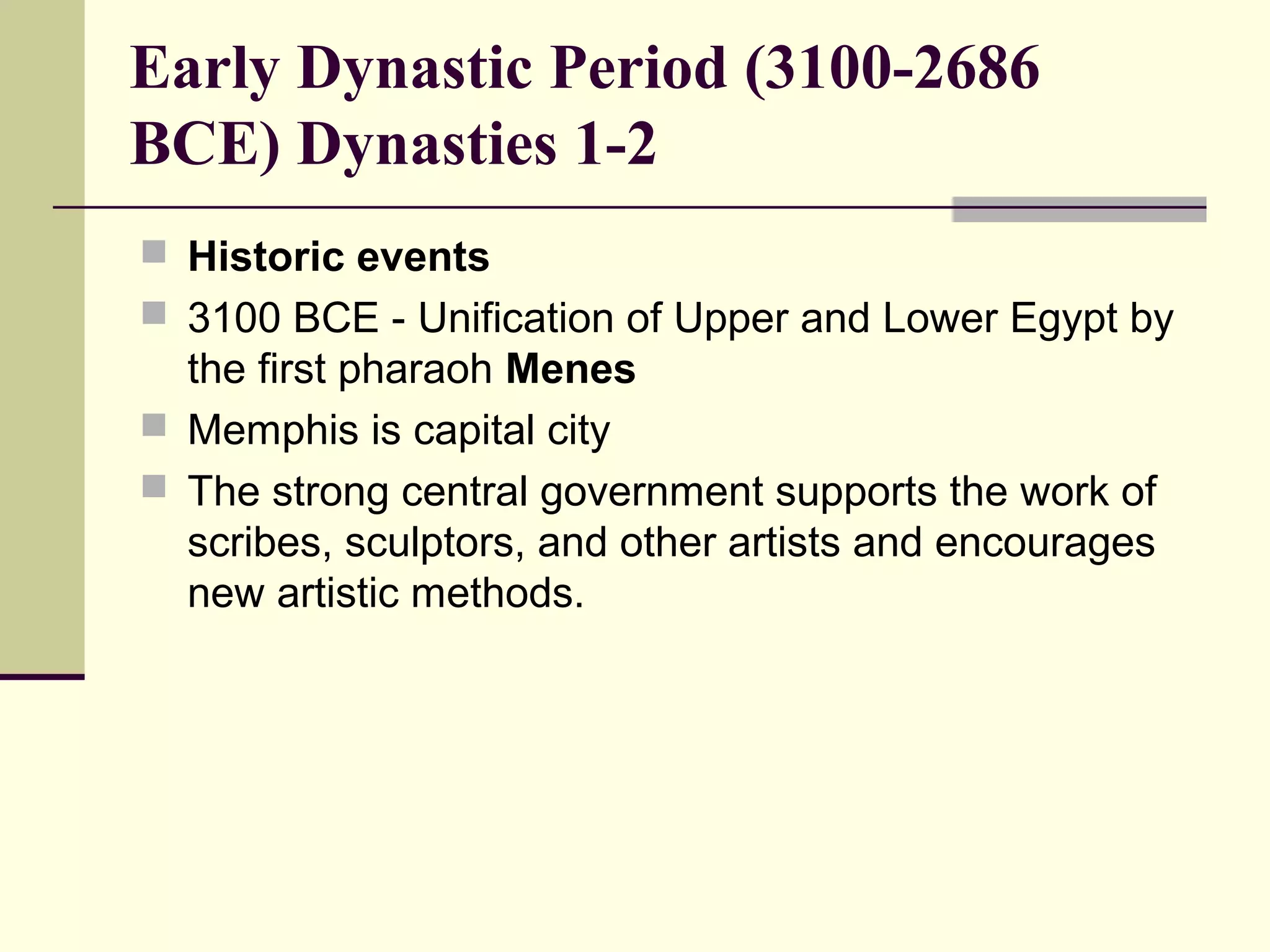 Ancient egyptian art timeline prof. crisencio m. paner | PPT