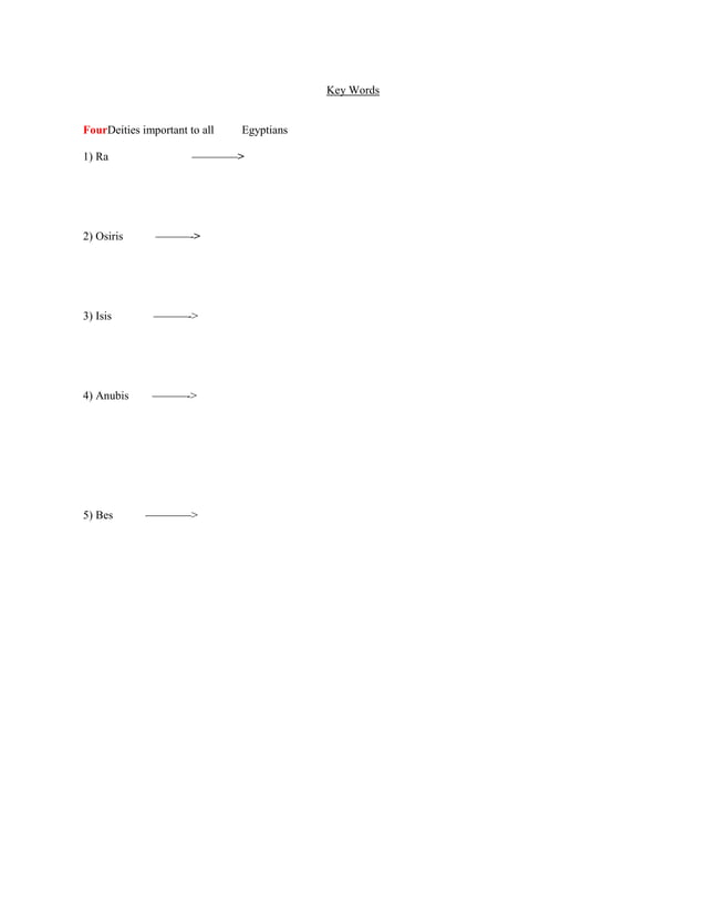 Ancient egyptian god and goddess note taking pg 1 | DOCX | Religion ...