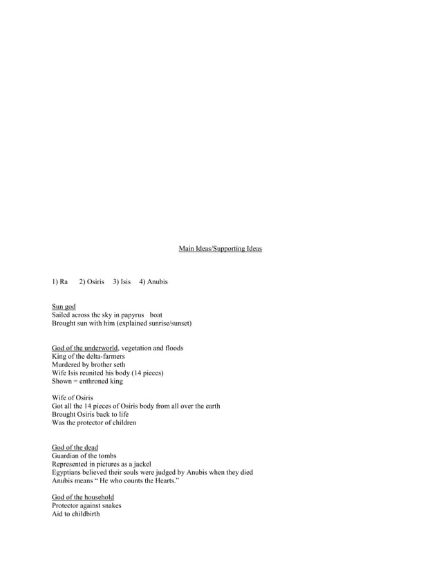 Ancient egyptian god and goddess note taking pg 1 | DOCX | Religion ...