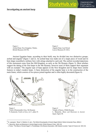 Ancient Egyptian Harp. Its origins and status within the Ancient ...