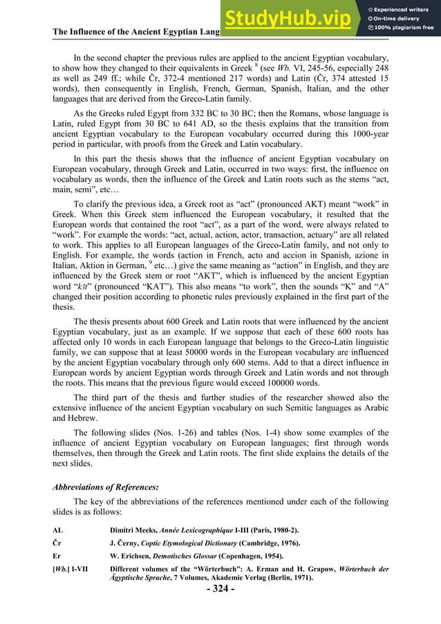 Ancient Egyptian Language And Its Influence On Modern Languages | PDF ...