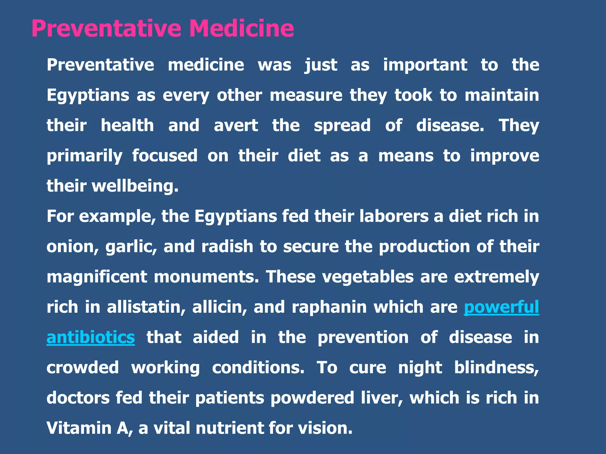 Ancient egyptian life and health medical profession-diseases ...