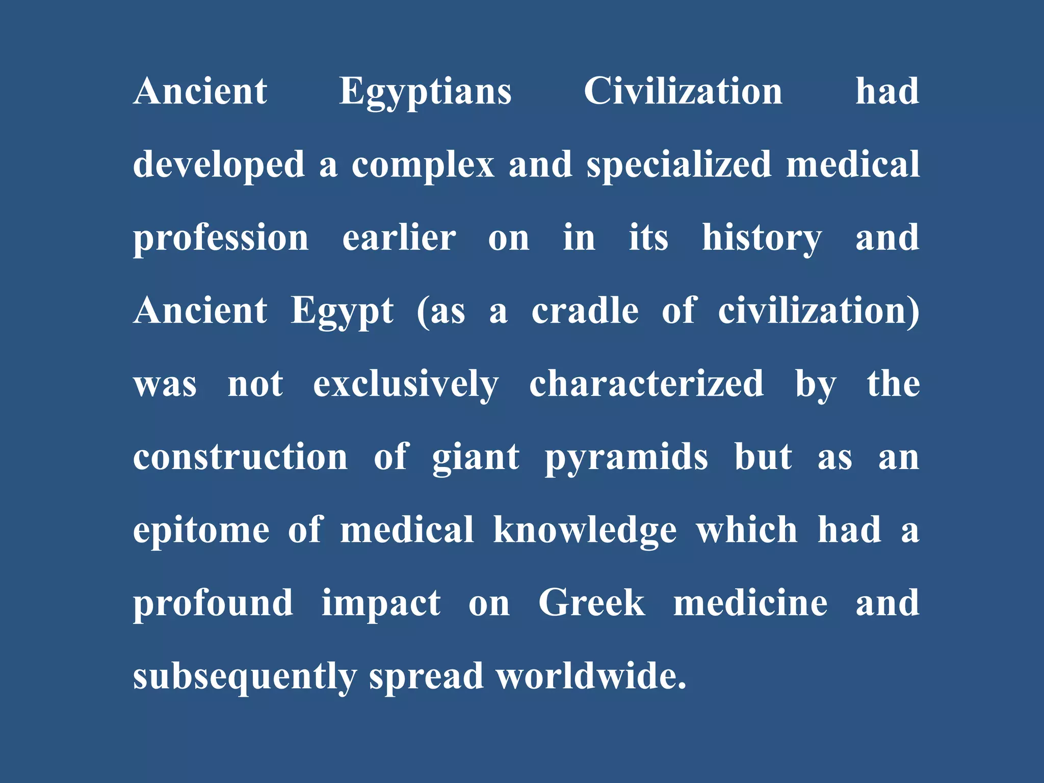 Ancient egyptian life and health medical profession-diseases ...