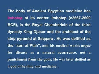 Ancient egyptian life and health medical profession-diseases ...