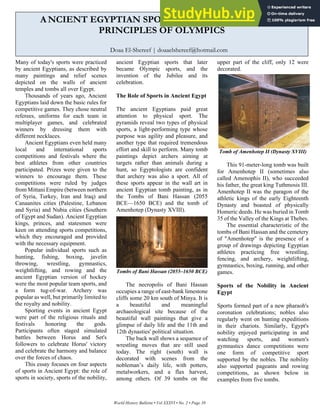 Ancient Egyptian Sports And Fundamental Principles Of Olympics | PDF