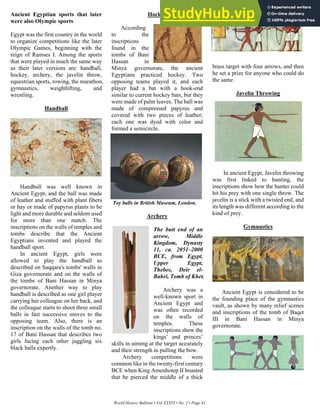Ancient Egyptian Sports And Fundamental Principles Of Olympics | PDF