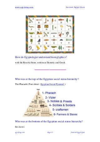 Ancient egypt quiz