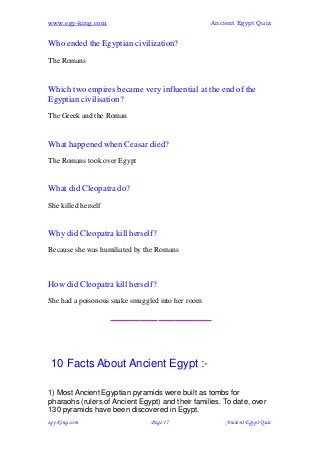 Ancient egypt quiz