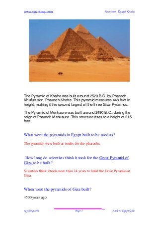 Ancient egypt quiz