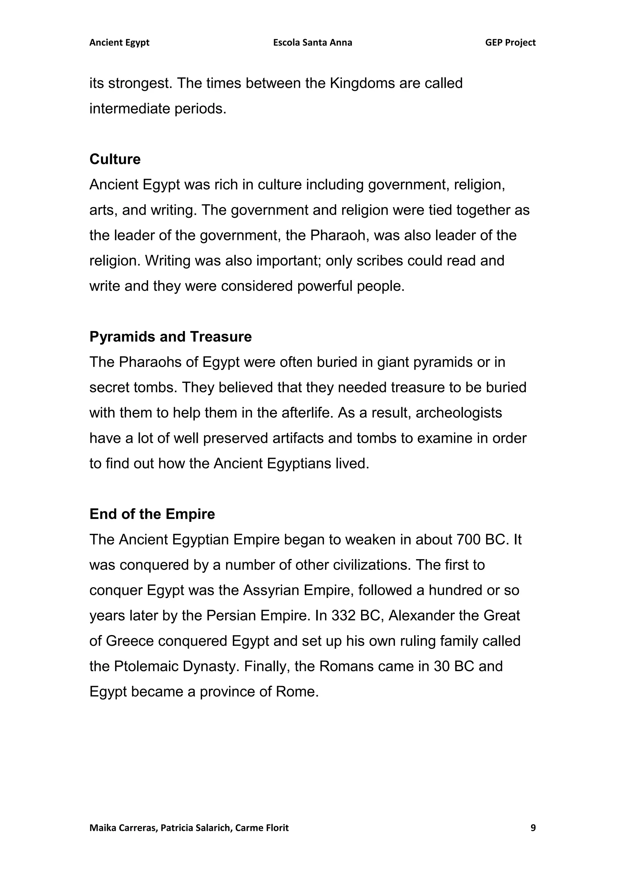 Ancient Egypt Students Worksheets | PDF