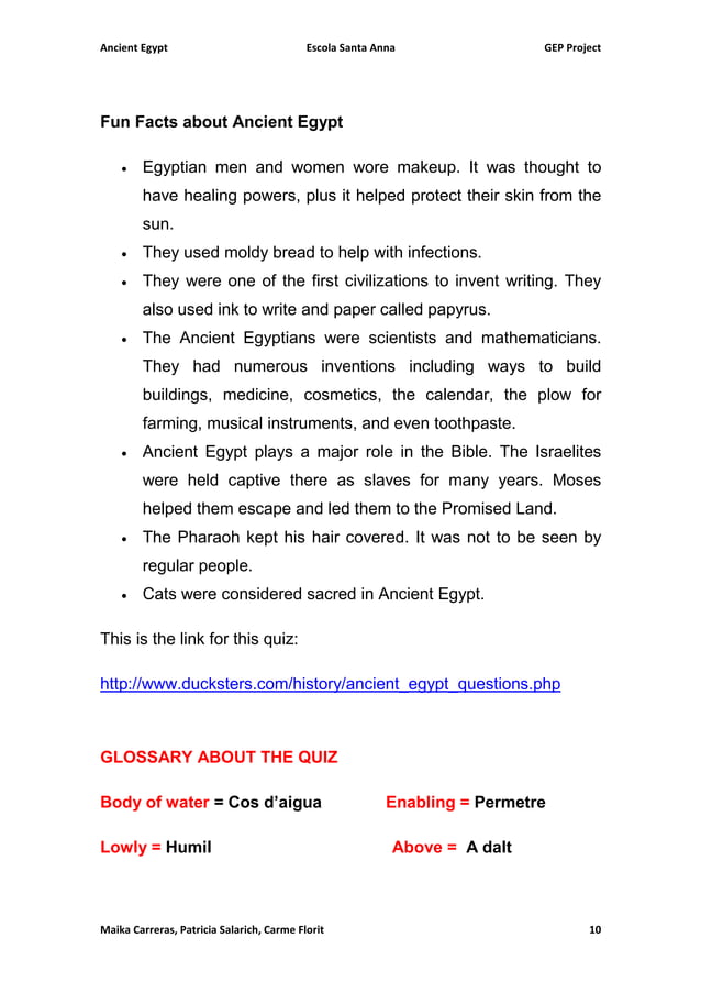 Ancient Egypt Students Worksheets | PDF | Geography | Science