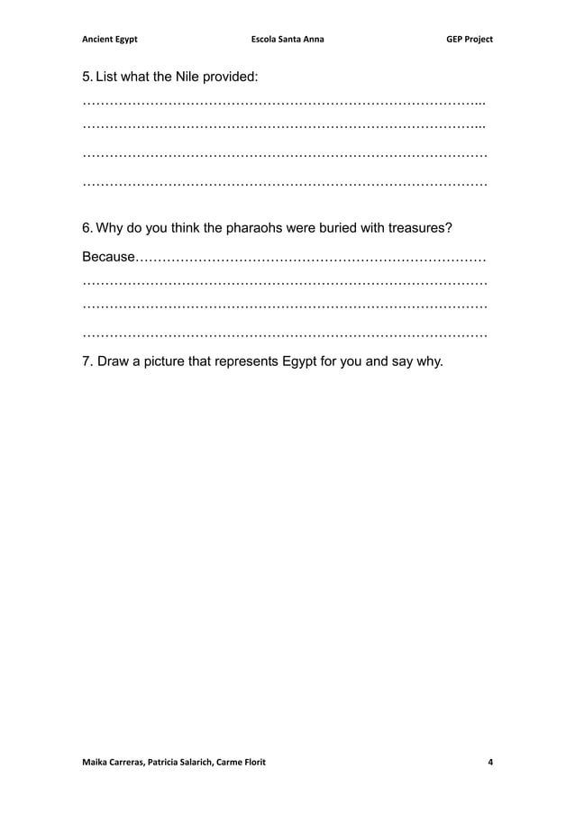 Ancient Egypt Students Worksheets | PDF | Geography | Science