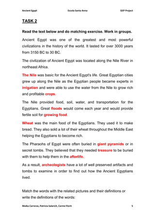 Ancient Egypt Students Worksheets | PDF