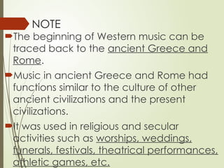 Ancient Greece and Rome_The Western Music | PPTX