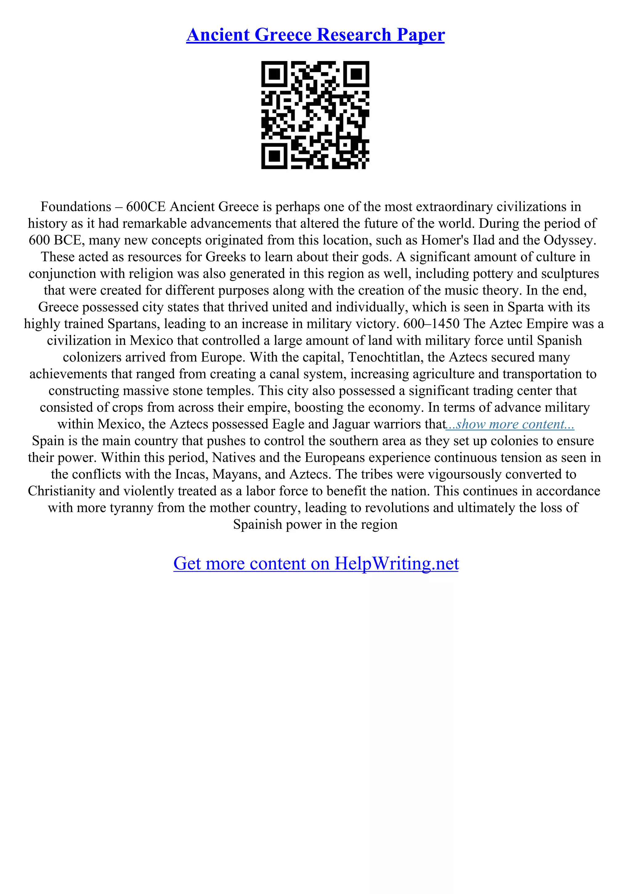 Ancient Greece Essay | PDF