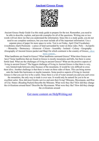 Ancient Greece Essay | PDF | Science