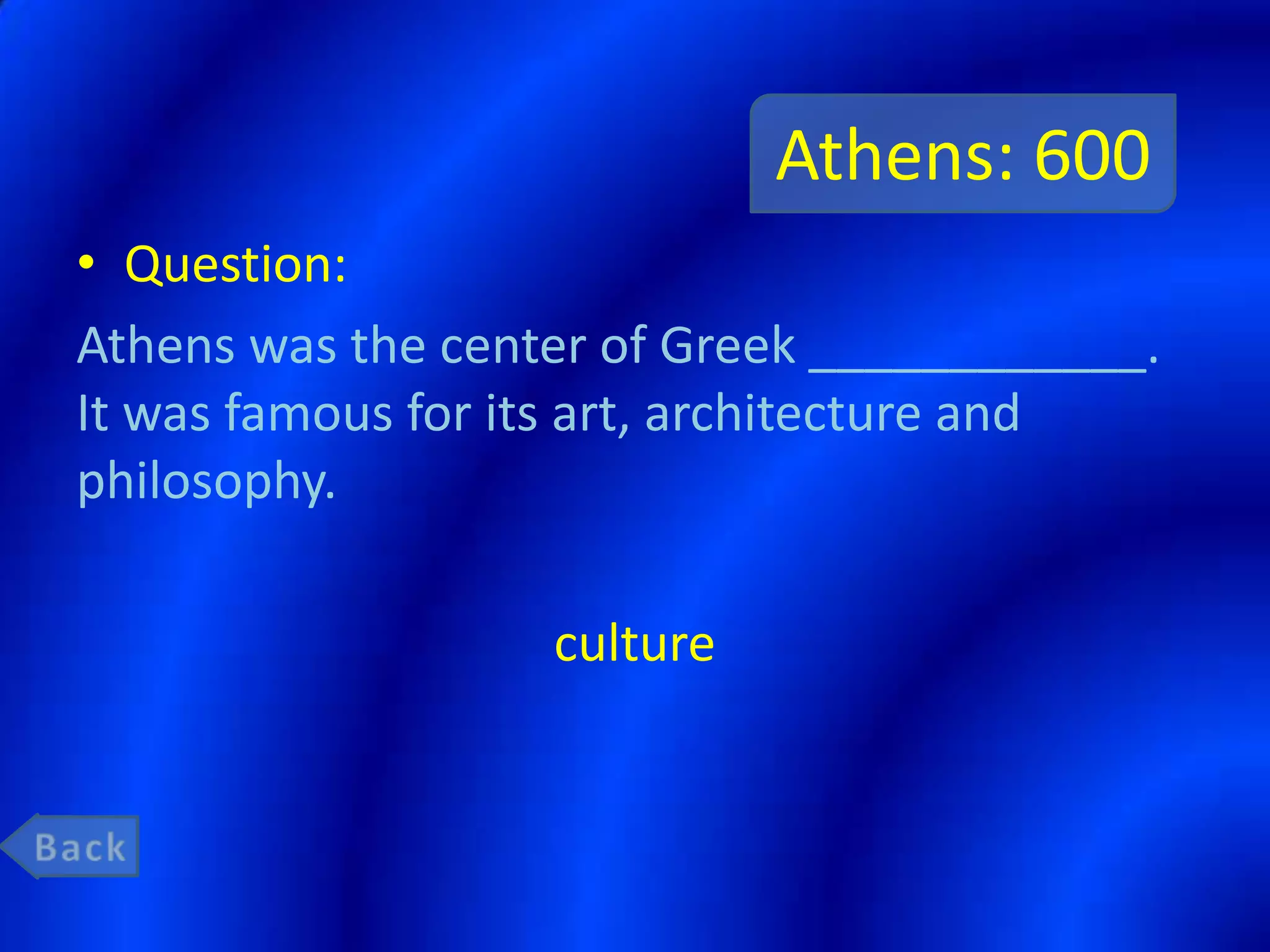 Ancient greece jeopardy | PPTX