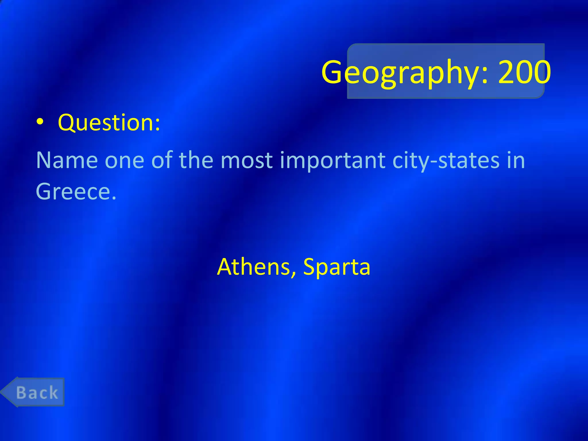 Ancient greece jeopardy | PPTX