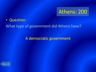 Ancient greece jeopardy | PPTX