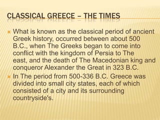 Ancient greece – the classical age | PPTX