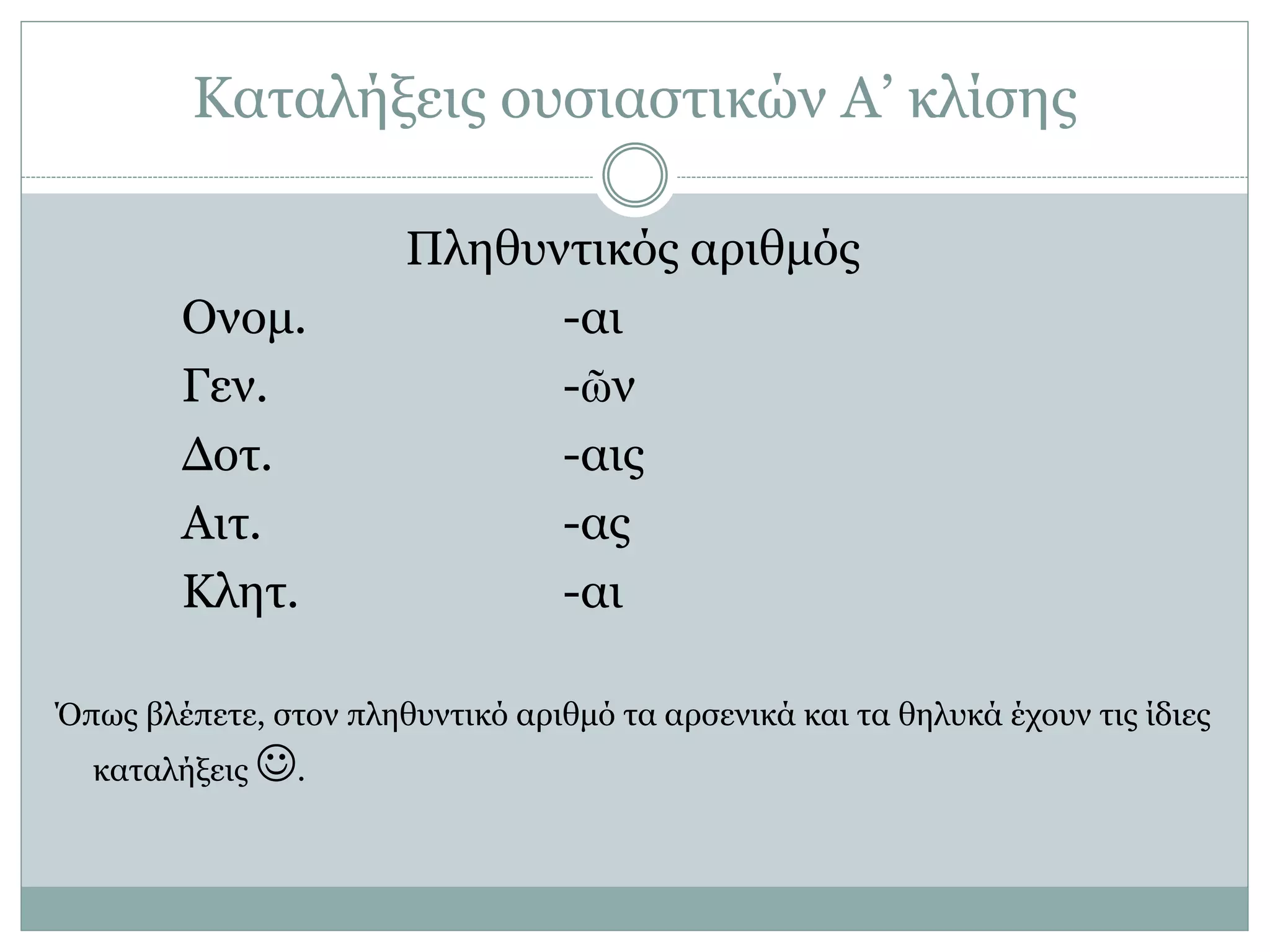 Α' κλίση ουσιαστικών | PPTX
