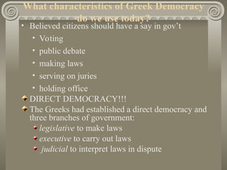 Ancient Greek andzscsdsaddADSAD Roman Democracy.ppt
