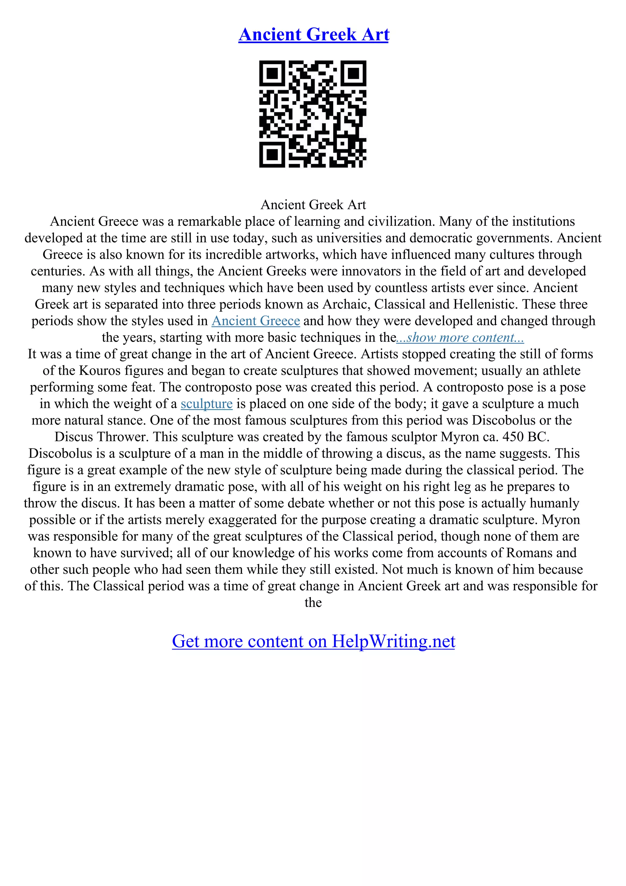 Ancient Greek Essay | PDF