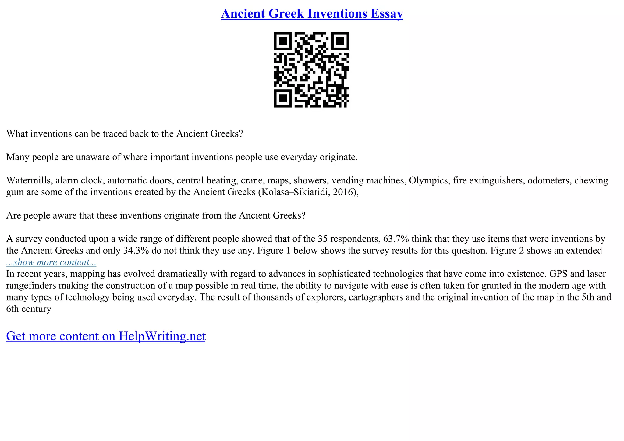 Ancient Greek Inventions Essay | PPT