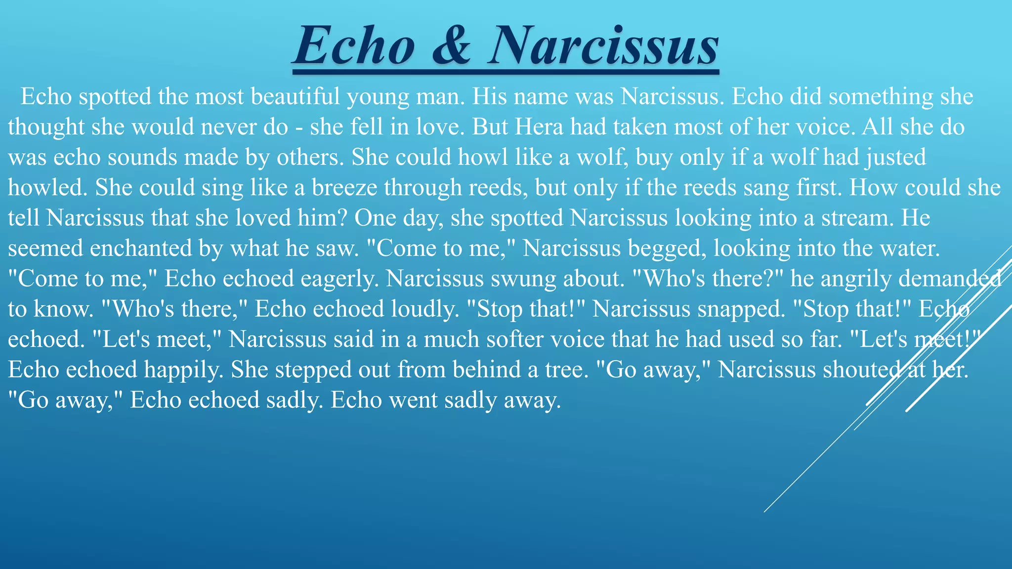 Ancient greek myths- Echo | PPT