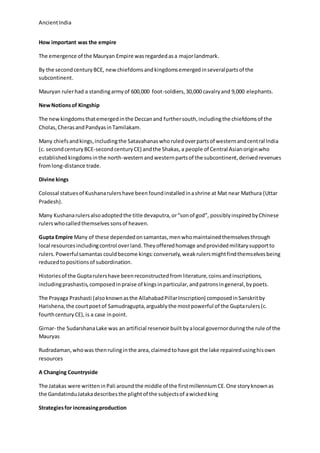 Ancient india | DOCX | Hinduism | Religion & Spirituality
